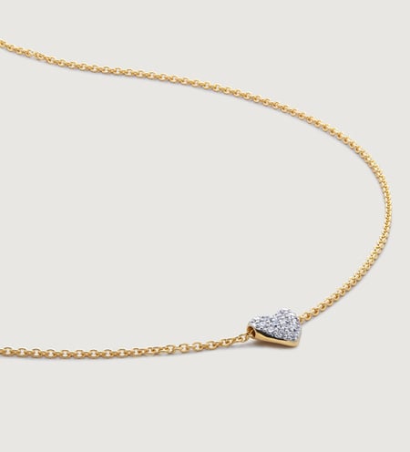 Heart Diamond Chain Bracelet in 18k Gold Vermeil on Sterling Silver and ...