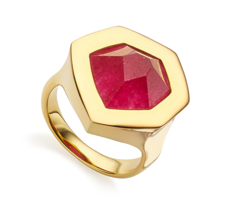 Petra Cocktail Ring in 18ct Gold Vermeil on Sterling Silver and Pink ...