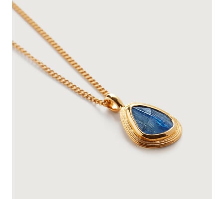 Amulet Necklace in 18ct Gold Vermeil On Sterling Silver and Kyanite ...
