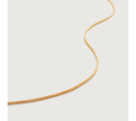 Fine Oval Box Chain Necklace adjustable 46cm/18' in 18k Gold Vermeil on ...