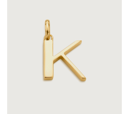 Alphabet K Pendant Charm in 18ct Gold Vermeil on Sterling Silver ...