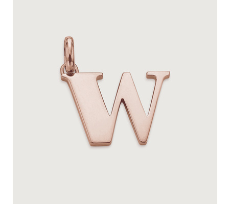 Alphabet W Pendant Charm in 18k Rose Gold Vermeil On Sterling Silver ...