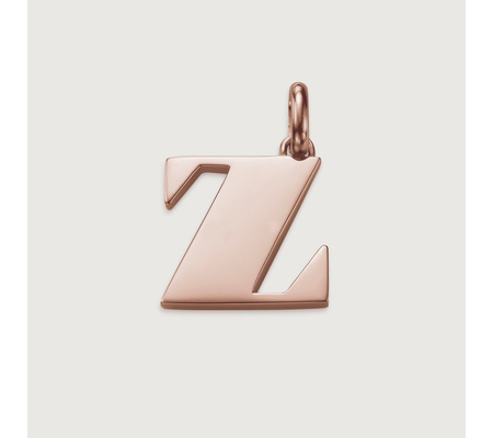 Alphabet Z Pendant Charm in 18ct Rose Gold Vermeil On Sterling Silver ...