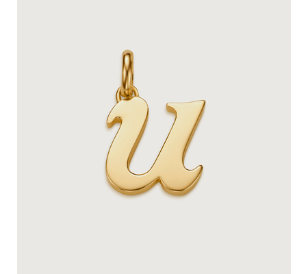 Alphabet U Pendant Charm in 18ct Gold Vermeil on Sterling Silver ...