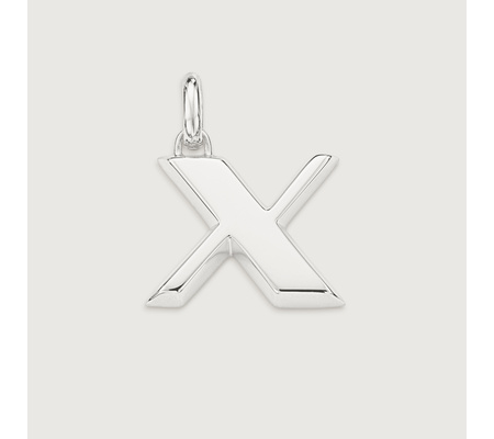 Alphabet X Pendant Charm in Sterling Silver | Jewellery by Monica Vinader