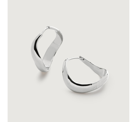 Swirl Medium Hoop Earrings in Sterling Silver | Jewellery by Monica Vinader