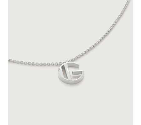 Initial G Necklace Adjustable 41-46cm/16-18' in Sterling Silver ...