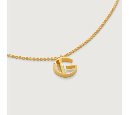 Initial G Chain Necklace in 18k Gold Vermeil on Sterling Silver ...