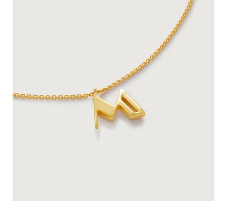 Initial M Chain Necklace in 18k Gold Vermeil on Sterling Silver ...