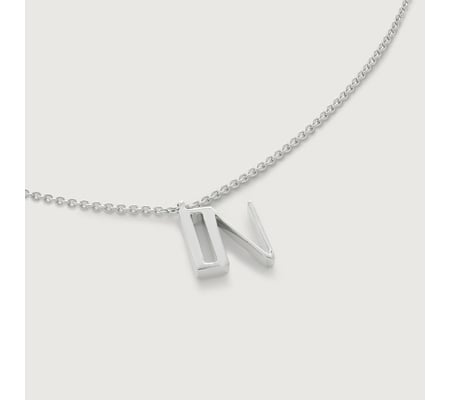 Initial N Chain Necklace in Sterling Silver | Jewellery by Monica Vinader