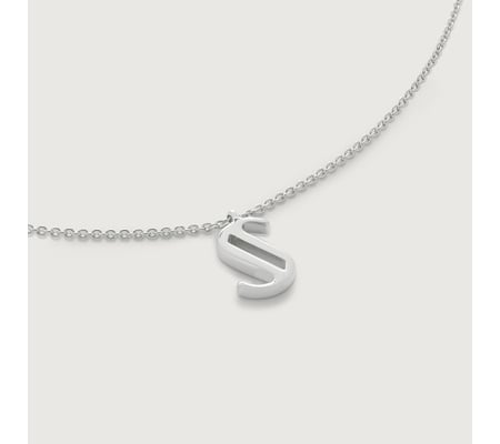 Initial S Chain Necklace in Sterling Silver | Jewellery by Monica Vinader
