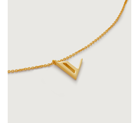 Initial V Chain Necklace in 18k Gold Vermeil on Sterling Silver ...