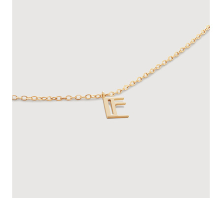 Small Initial E Necklace Adjustable 41-46cm/16-18' in 14k Solid Gold ...