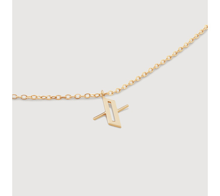 Mini Initial X Chain Necklace in 14k Solid Gold | Jewellery by Monica ...