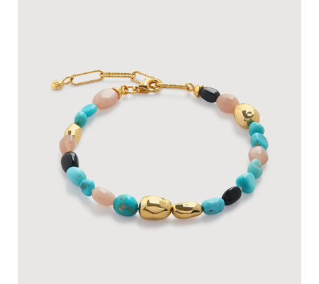 Rio Multi Gemstone Beaded Bracelet in 18k Gold Vermeil on Sterling ...