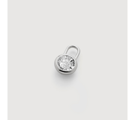 Lab Grown Diamond Solitaire Ear Charm in Sterling Silver and Lab Grown ...
