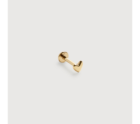 Heart Flat Back Piercing Stud in 14k Solid Gold | Jewellery by Monica ...