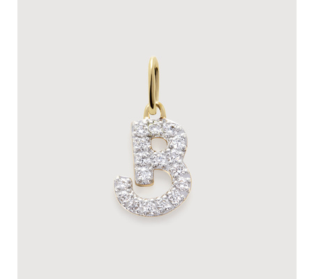 Diamond Initial B Pendant in 14k Solid Gold and Lab Grown Diamond ...
