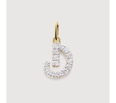 Diamond Initial D Pendant in 14k Solid Gold and Lab Grown Diamond ...