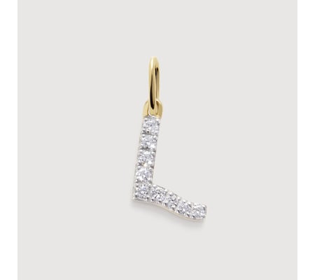Diamond Initial L Pendant in 14k Solid Gold and Lab Grown Diamond ...