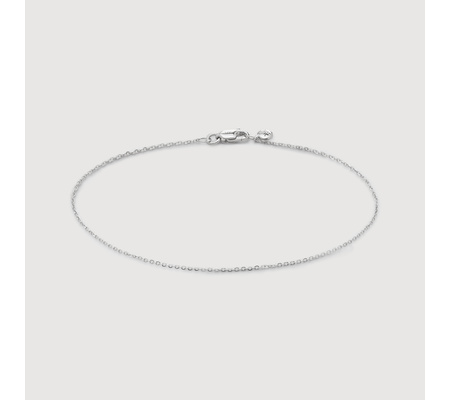 Super Fine Chain Bracelet in 14k Solid White Gold | Jewellery by Monica ...