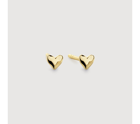Mini Heart Stud Earrings in 14k Solid Gold | Jewellery by Monica Vinader