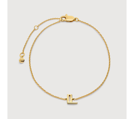 Initial L Chain Bracelet in 18k Gold Vermeil on Sterling Silver ...