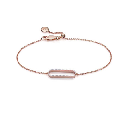Naida Rectangle Open Bracelet in 18ct Rose Gold Vermeil On Sterling ...