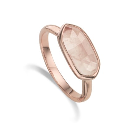 Vega Ring in 18k Rose Gold Vermeil On Sterling Silver and Rose Quartz ...