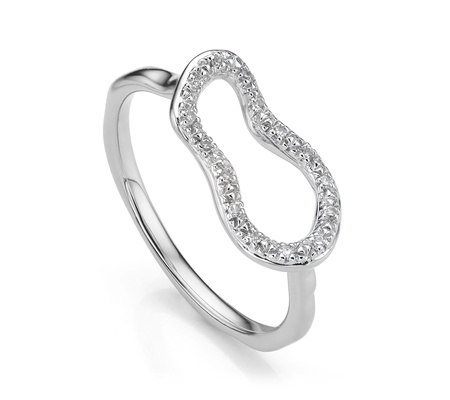 Riva Mini Pod Ring in Sterling Silver and Diamond | Jewellery by Monica ...