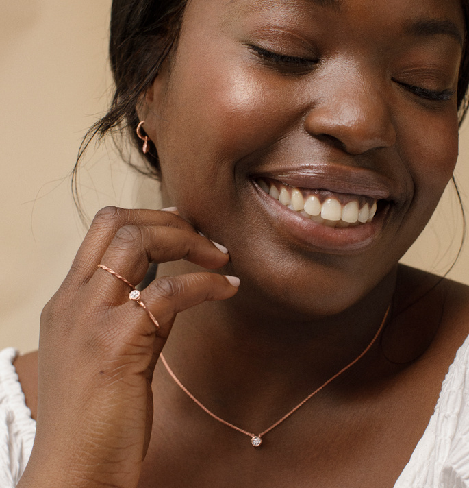 Diamond Essential Ring in 18ct Rose Gold Vermeil On Sterling Silver and ...