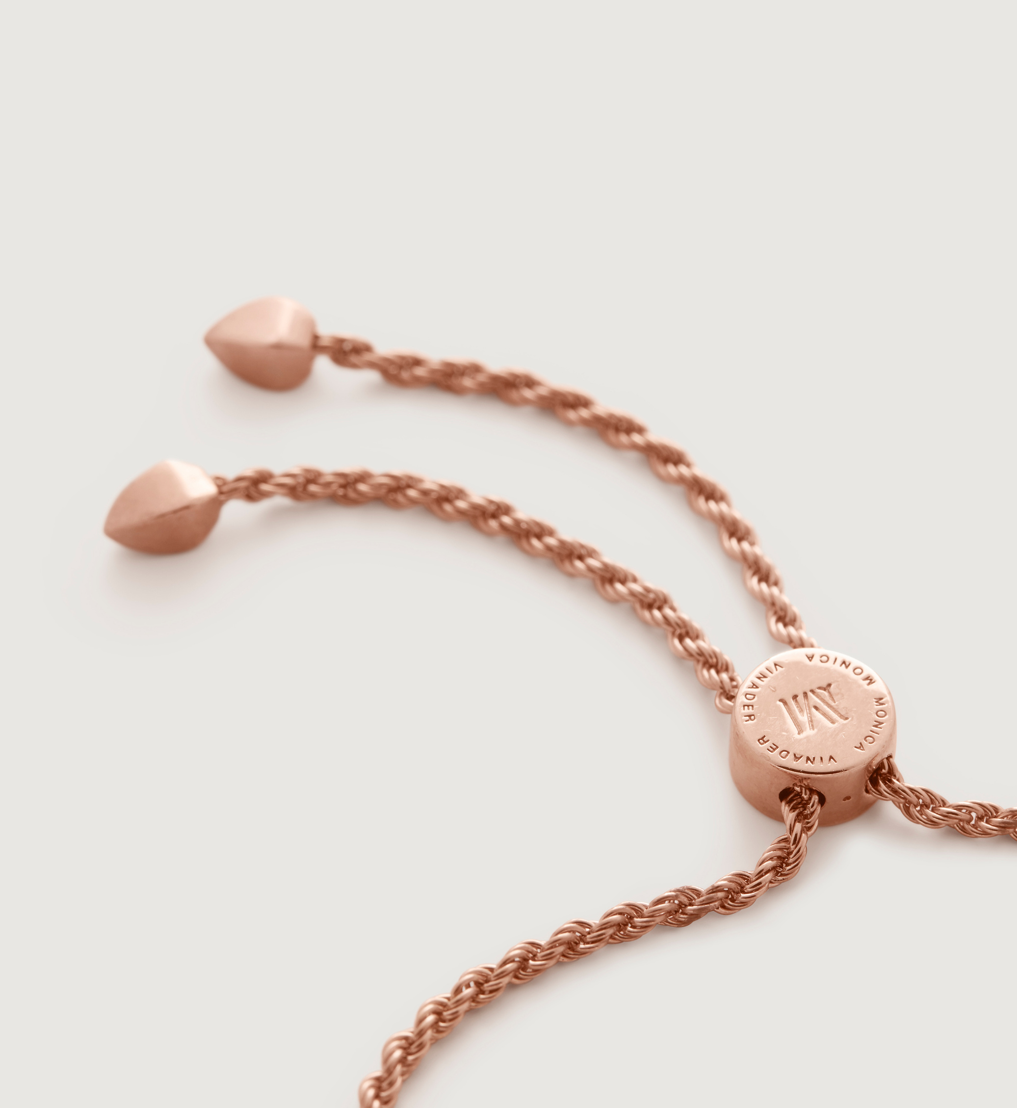 Linear Bead Friendship Chain Bracelet in 18ct Rose Gold Vermeil On ...