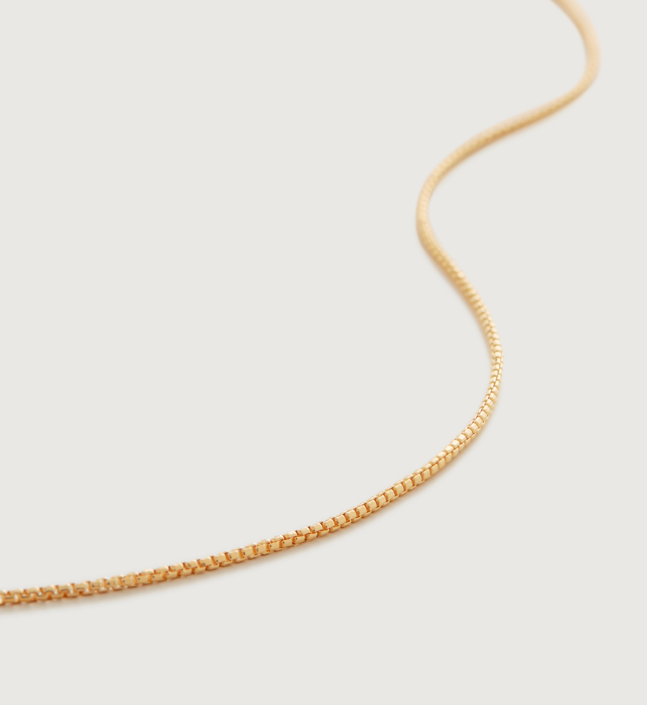 Fine Oval Box Chain Necklace adjustable 46cm/18' in 18ct Gold Vermeil ...