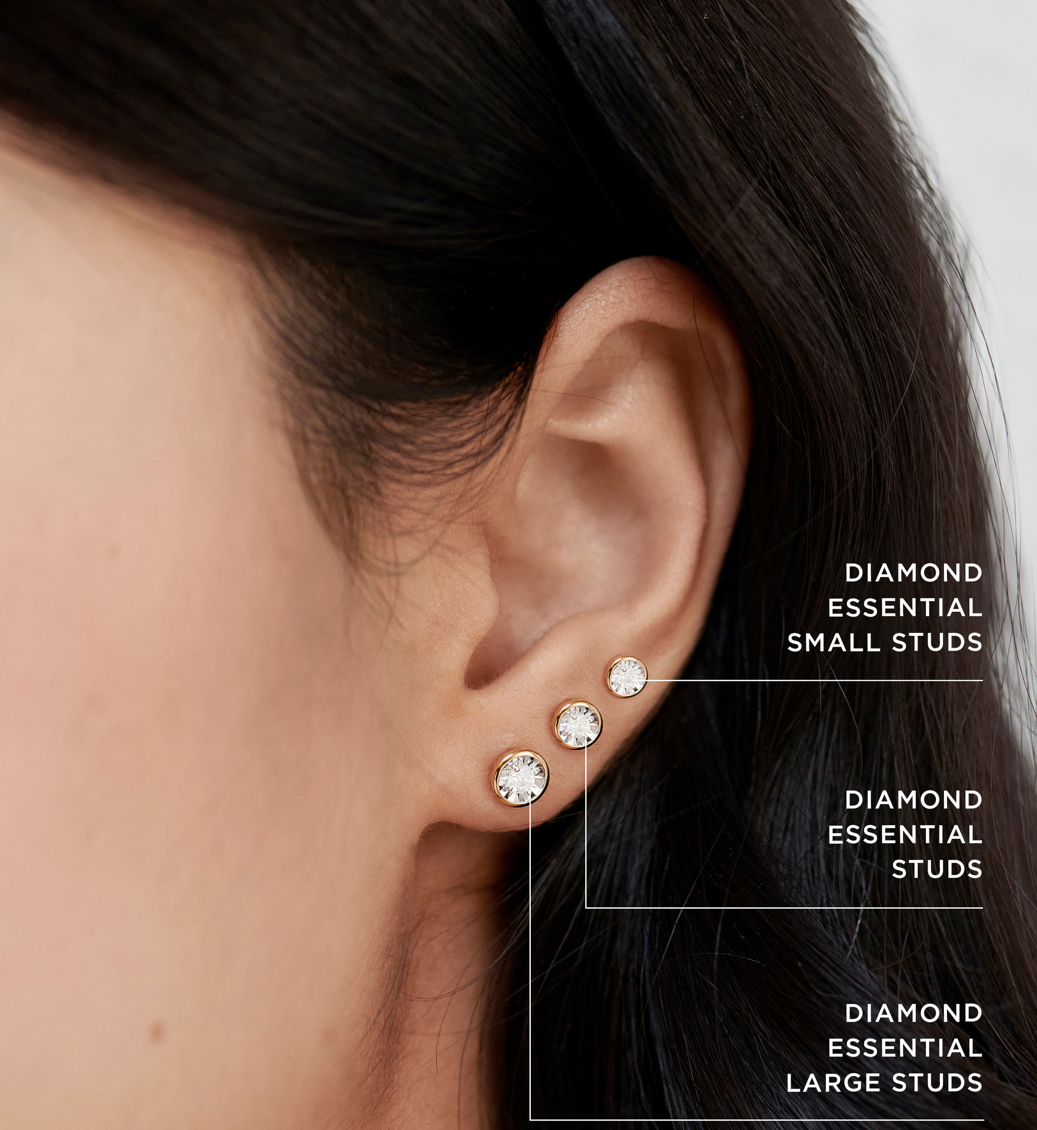 Diamond Essential Stud Earrings in 18k Gold Vermeil on Sterling Silver ...