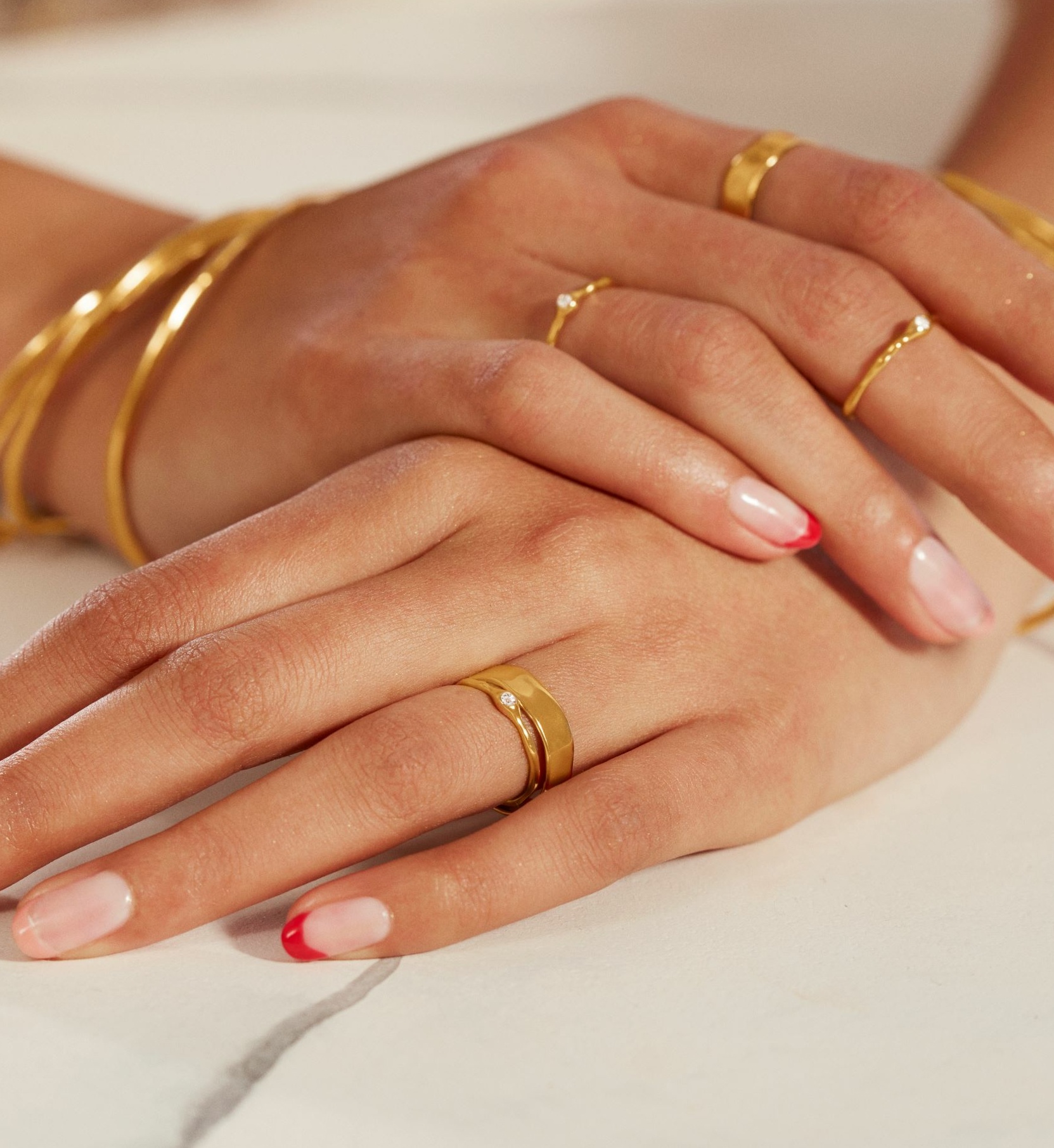 Siren Mini Diamond Stacking Ring in 18k Gold Vermeil on Sterling Silver ...