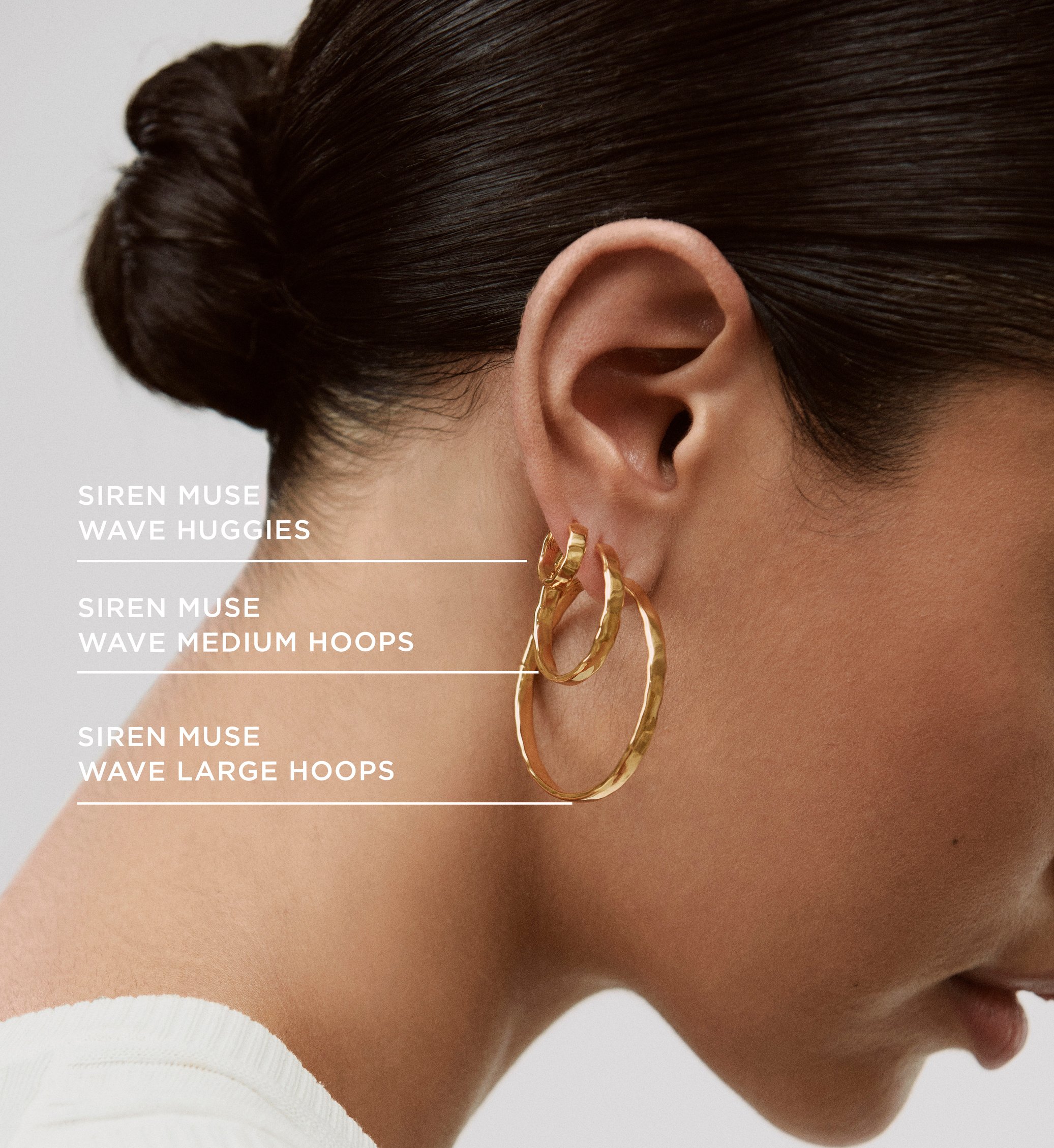 Siren Muse Wave Large Hoop Earrings in Sterling Silver | Jewellery by Monica Vinader