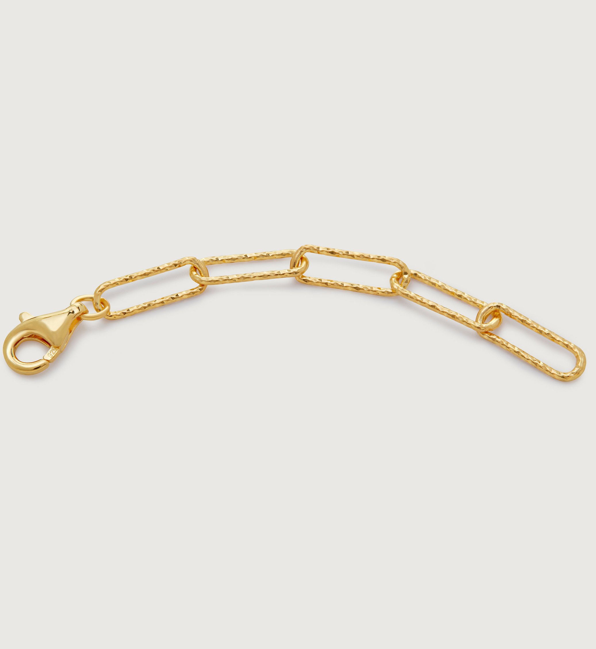 Textured Link Chain Extender 2' in 18k Gold Vermeil on Sterling Silver ...