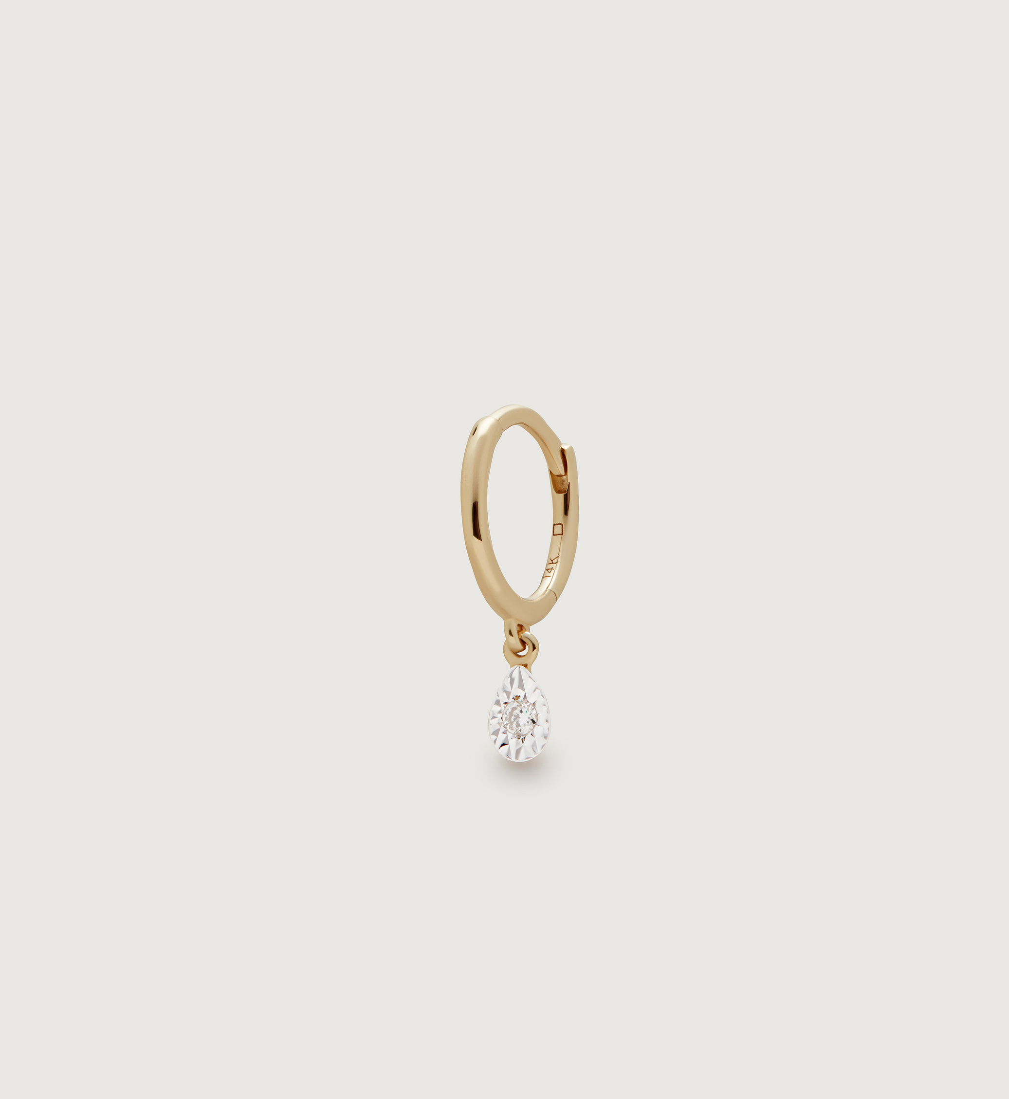Solid Gold Diamond Teardrop Mini Huggie Ear Stack | Jewellery Sets ...