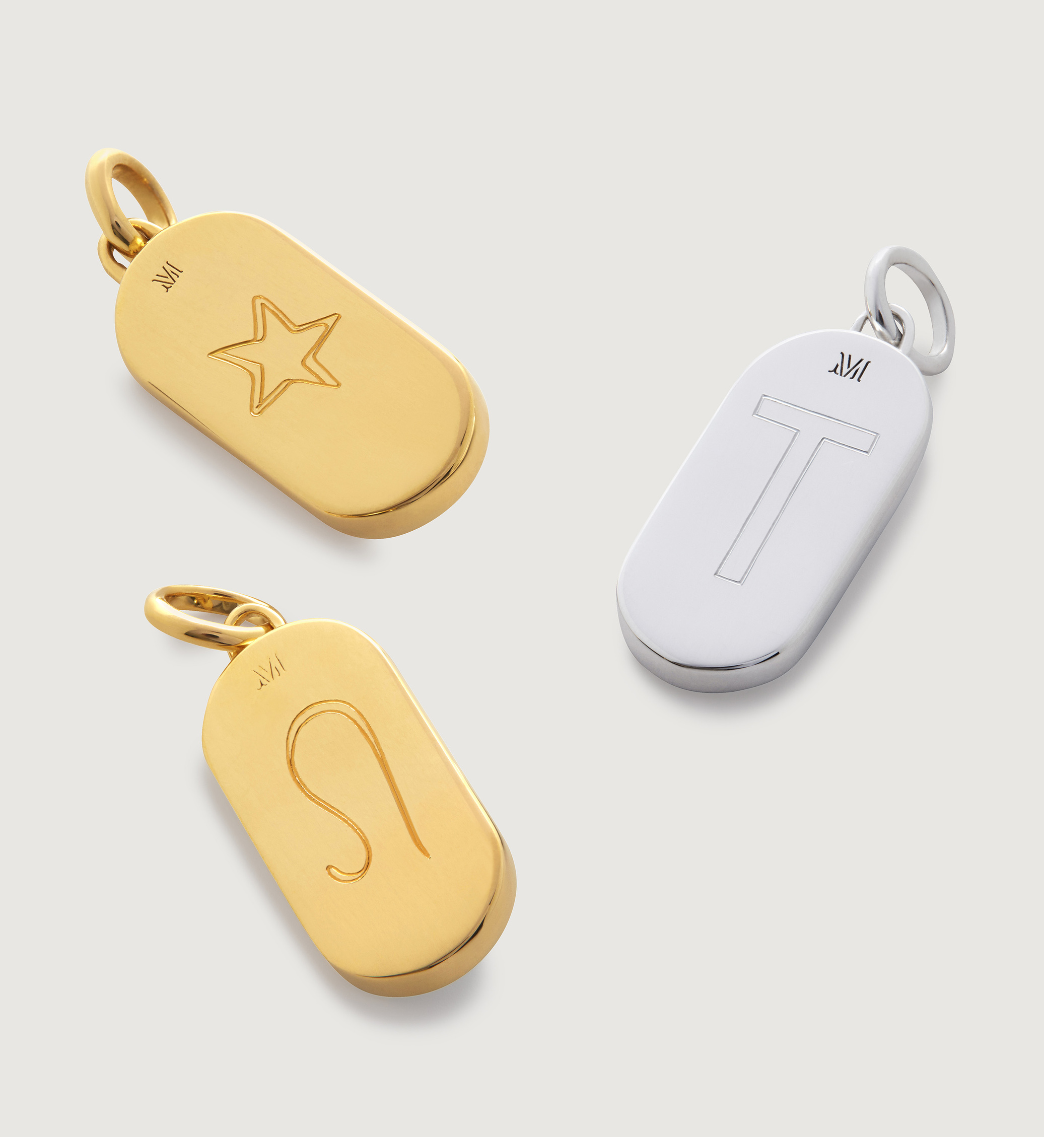 Gemstone Tablet Pendant Charm in 18k Gold Vermeil on Sterling Silver ...