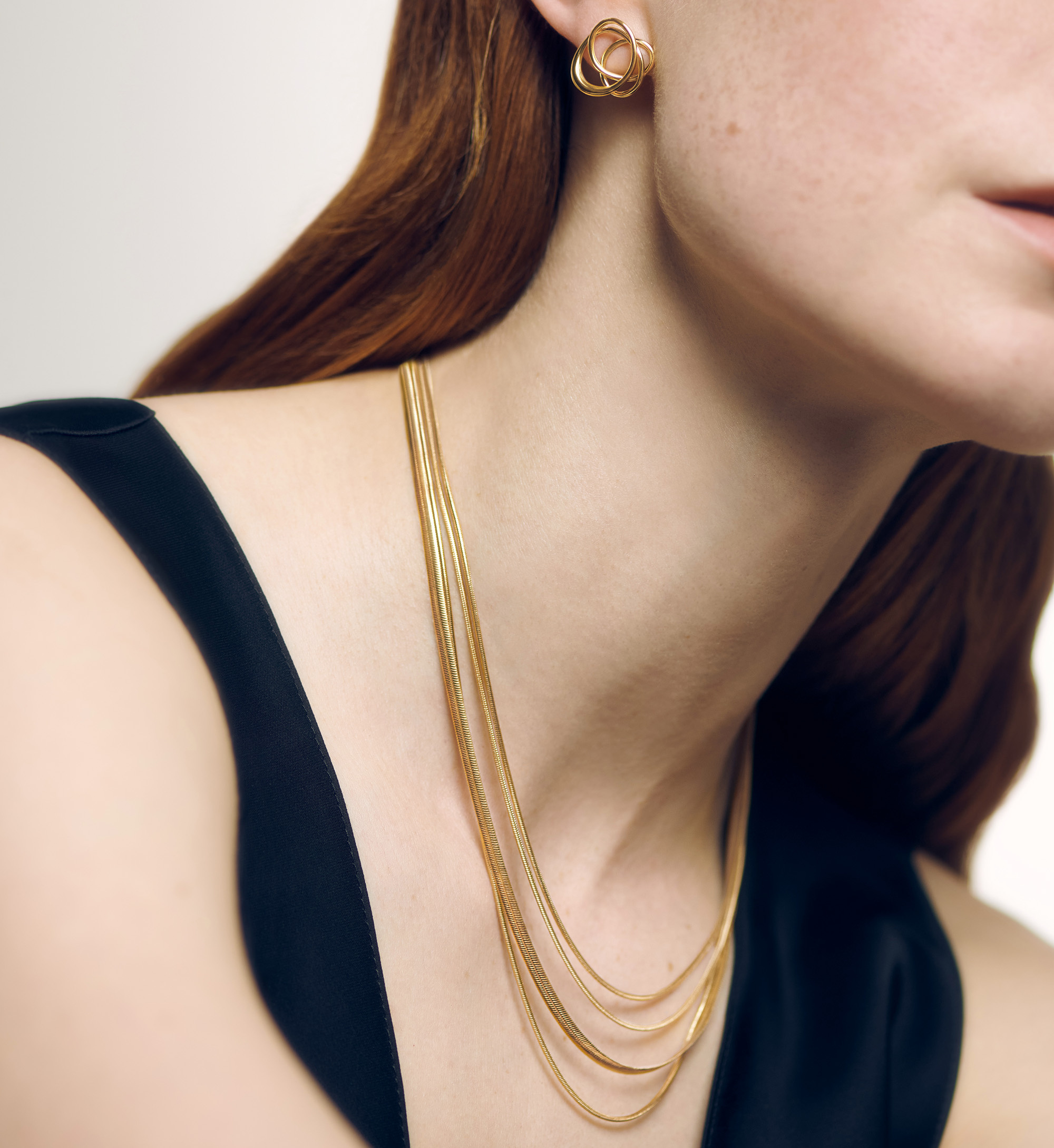 Nura Wrap Stud Earrings in 18k Gold Vermeil on Sterling Silver | Jewellery by Monica Vinader