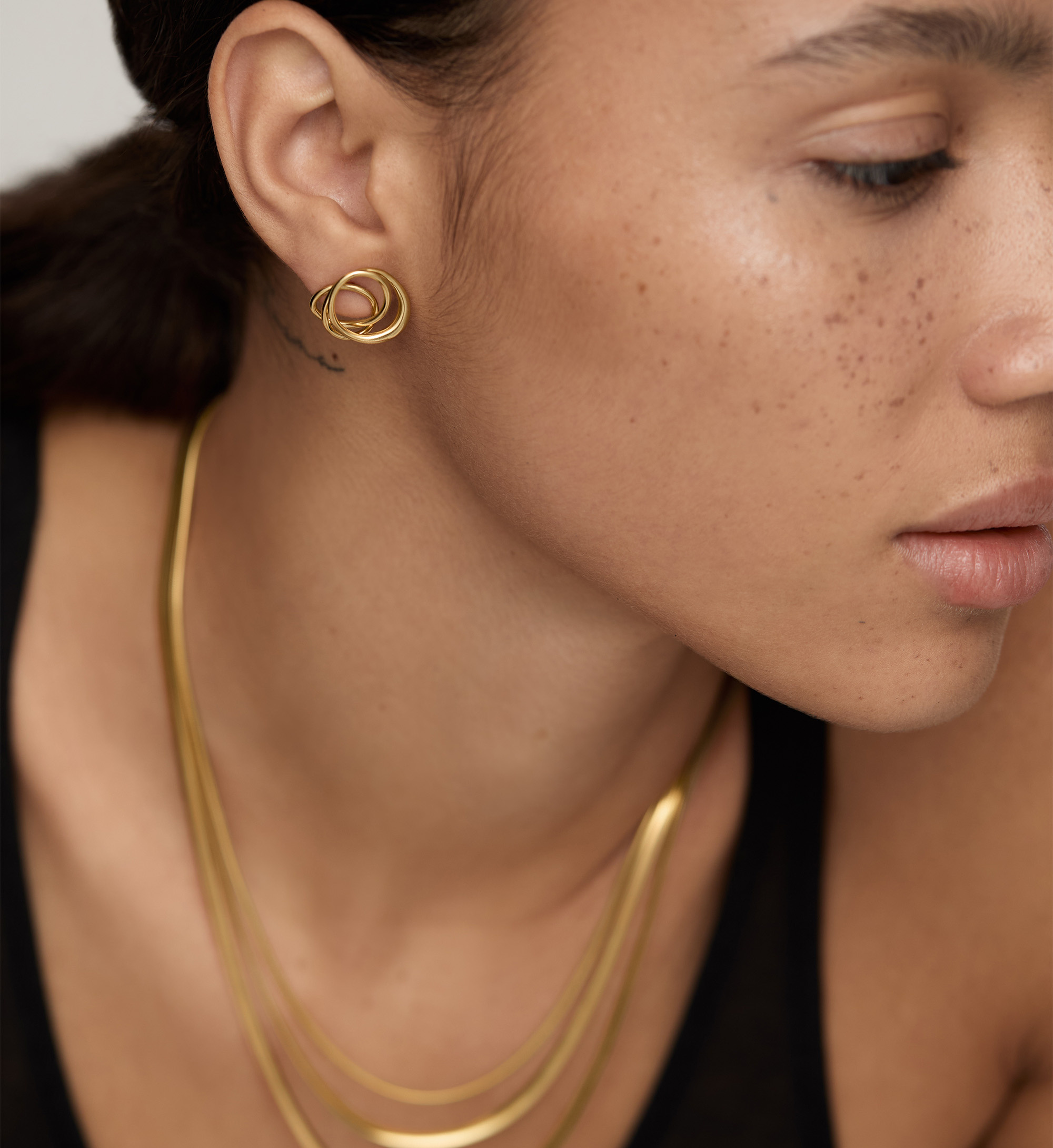 Nura Wrap Stud Earrings in 18k Gold Vermeil on Sterling Silver | Jewellery by Monica Vinader