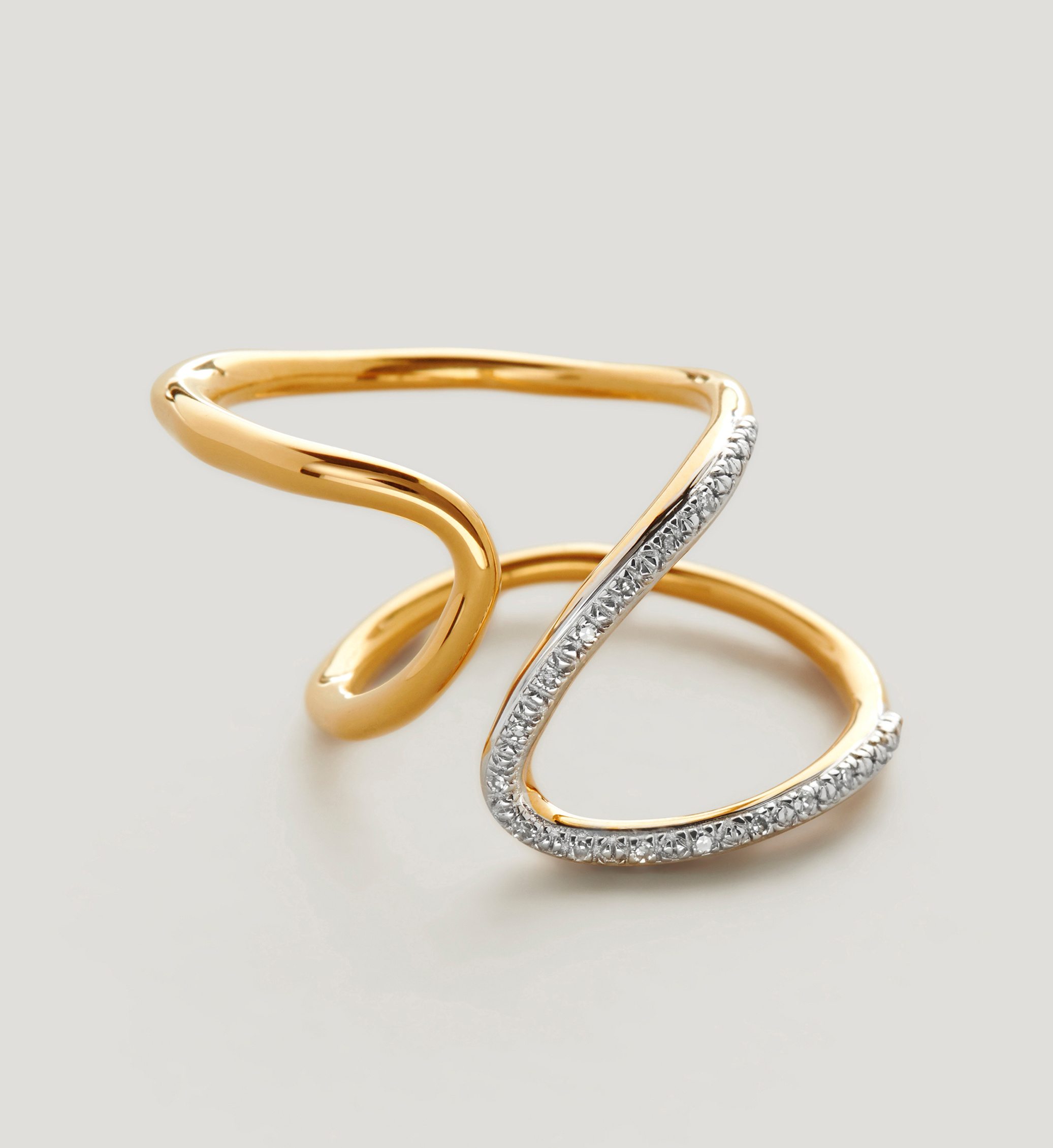Riva Diamond Open Wrap Ring in 18k Gold Vermeil on Sterling Silver and ...