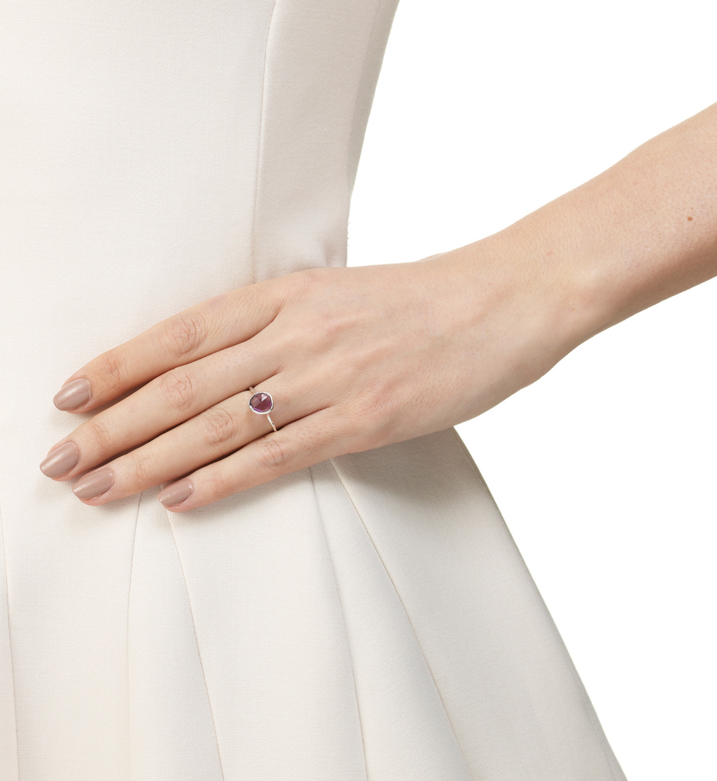 Siren Stacking Ring in Sterling Silver and Amethyst | Jewellery by ...
