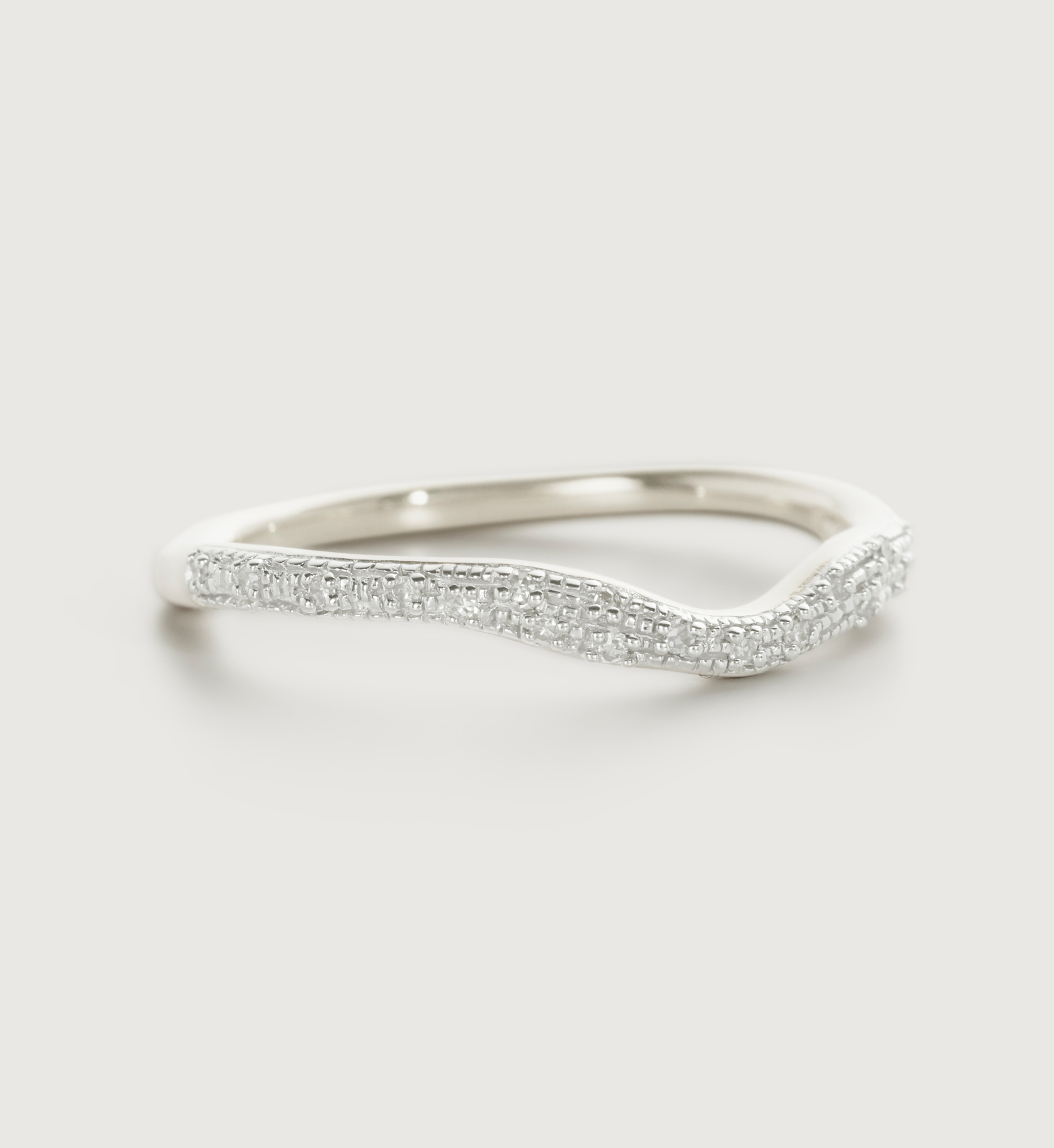 Riva Diamond Wave Stacking ring in Sterling Silver and Diamond ...