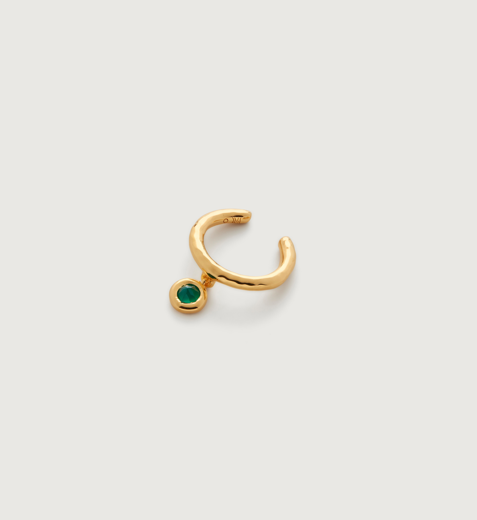 Mini Gem Ear Cuff in 18ct Gold Vermeil on Sterling Silver and Green ...