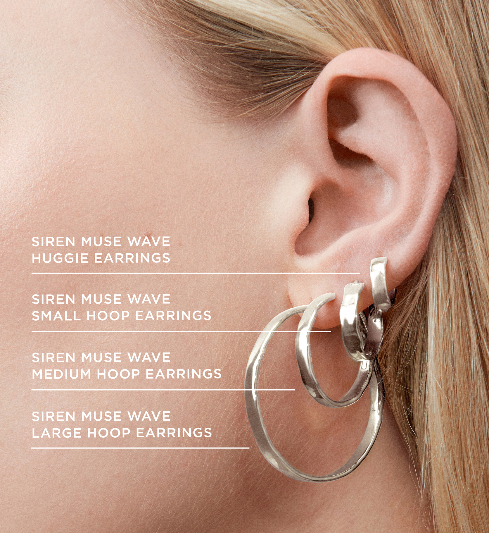 Siren Muse Wave Large Hoop Earrings in Sterling Silver | Jewellery by Monica Vinader
