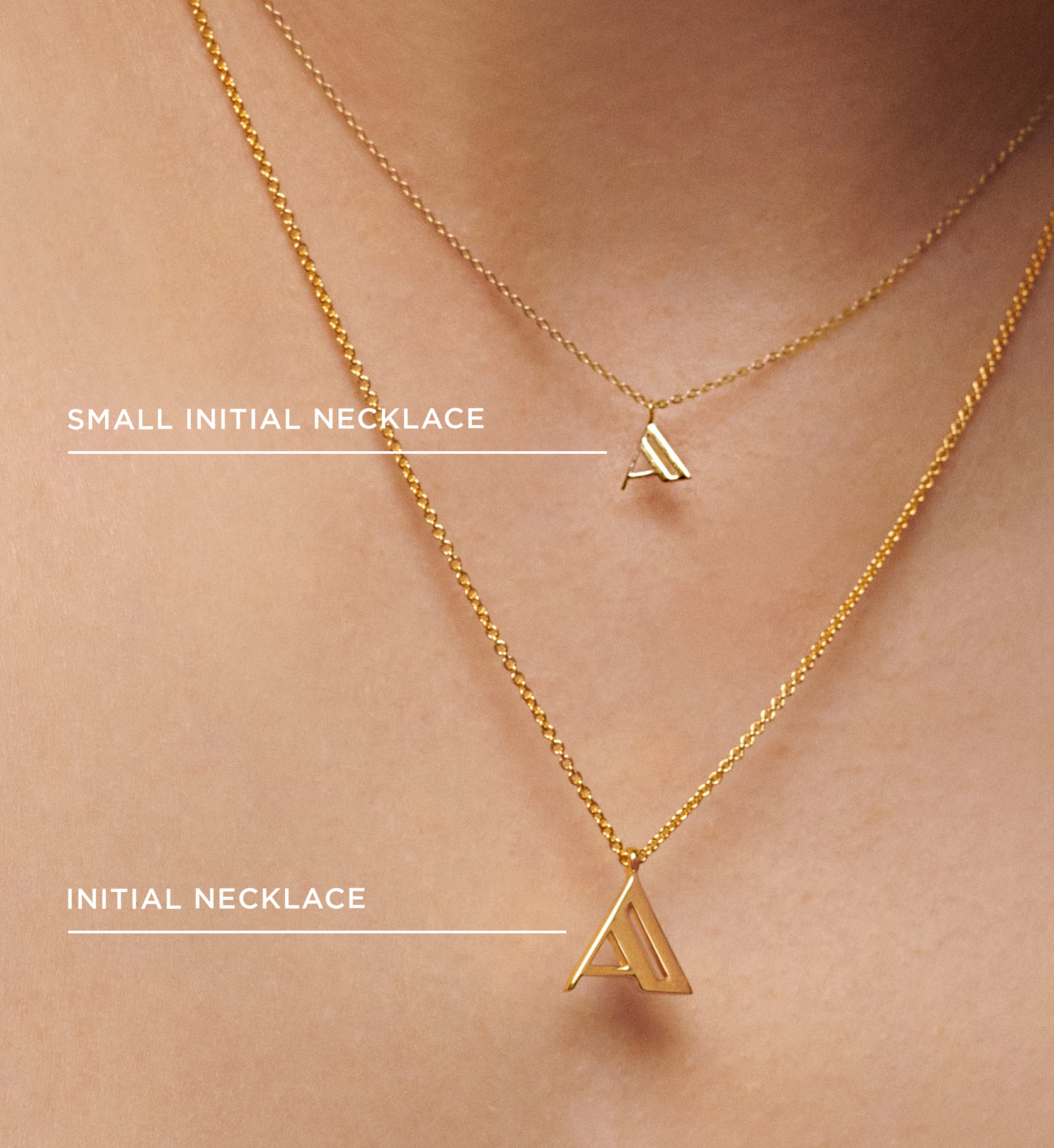 Small Initial S Necklace Adjustable 41-46cm/16-18' in 14k Solid Gold ...
