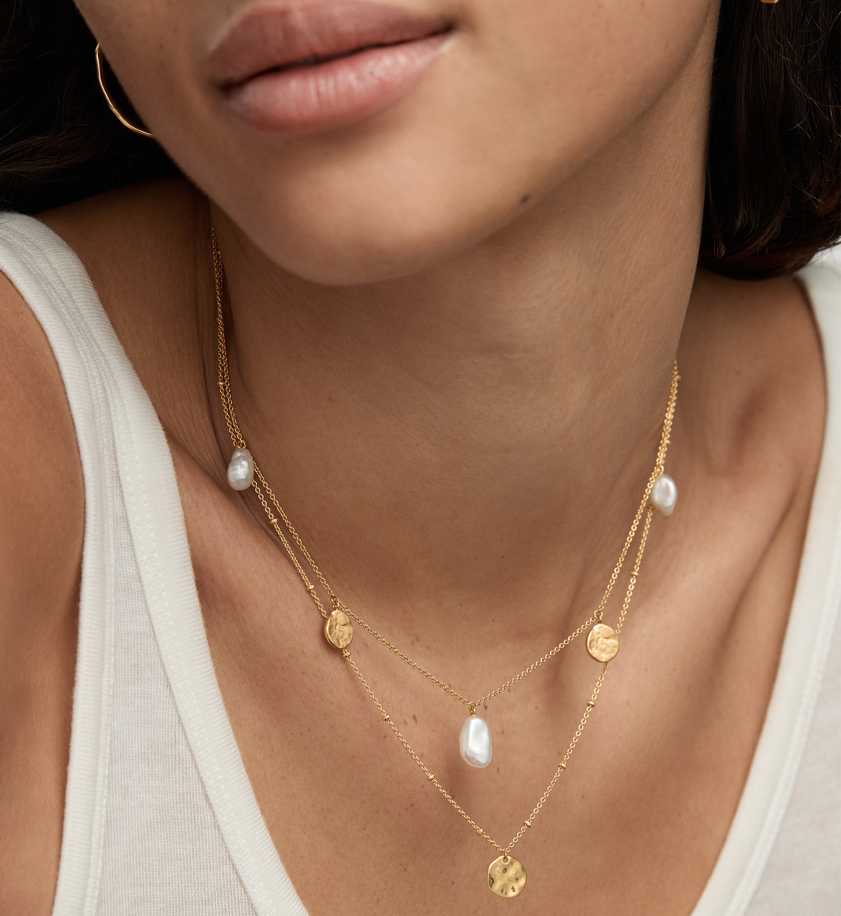 Siren Muse Disc Chain Necklace in 18k Gold Vermeil on Sterling Silver ...