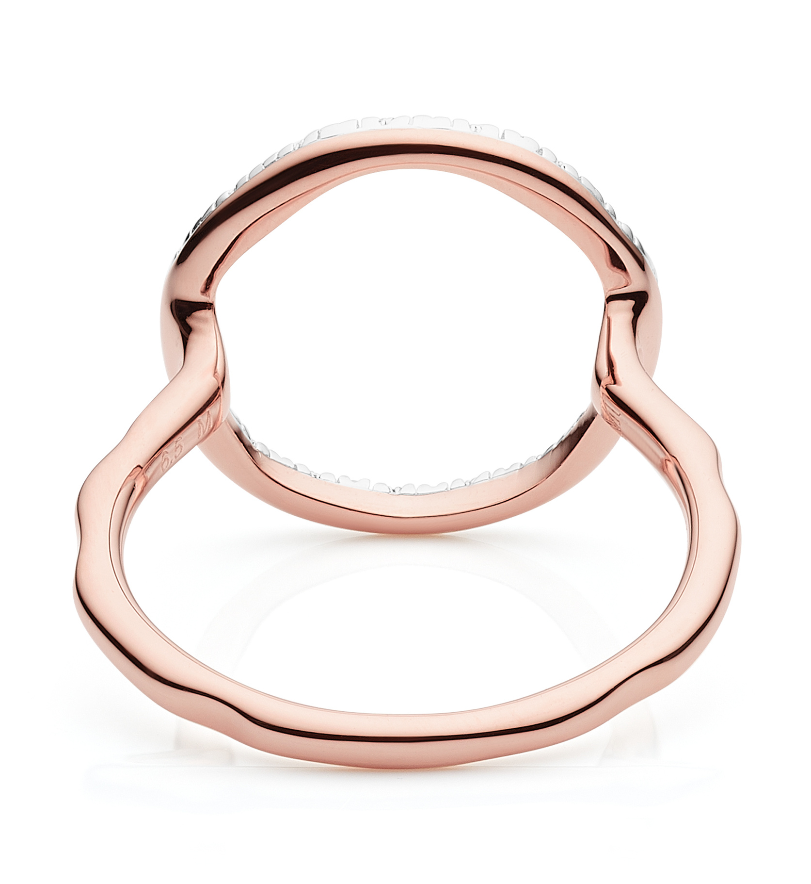 Riva Circle Diamond Ring in 18ct Rose Gold Vermeil on Sterling Silver ...