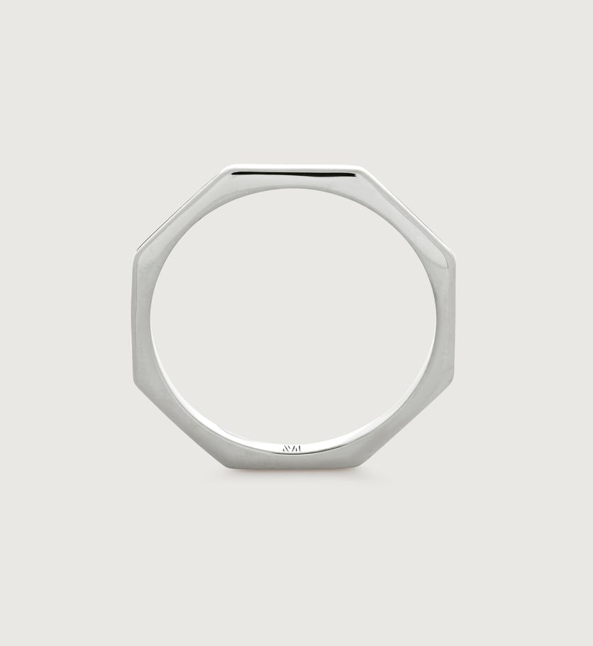 Octagon Stacking Ring in Sterling Silver | Jewellery by Monica Vinader